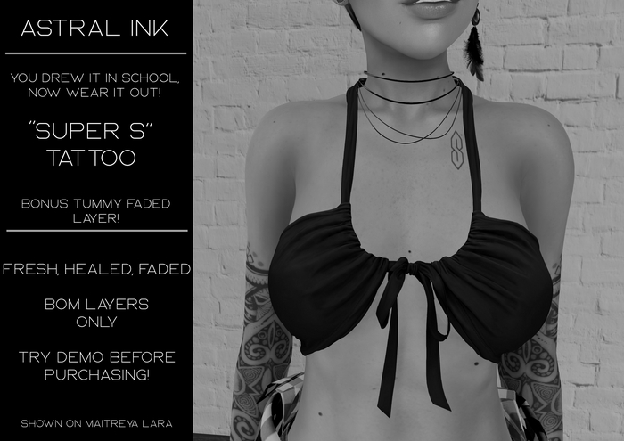 Second Life Marketplace - Astral Ink - Super S Tattoo DEMO